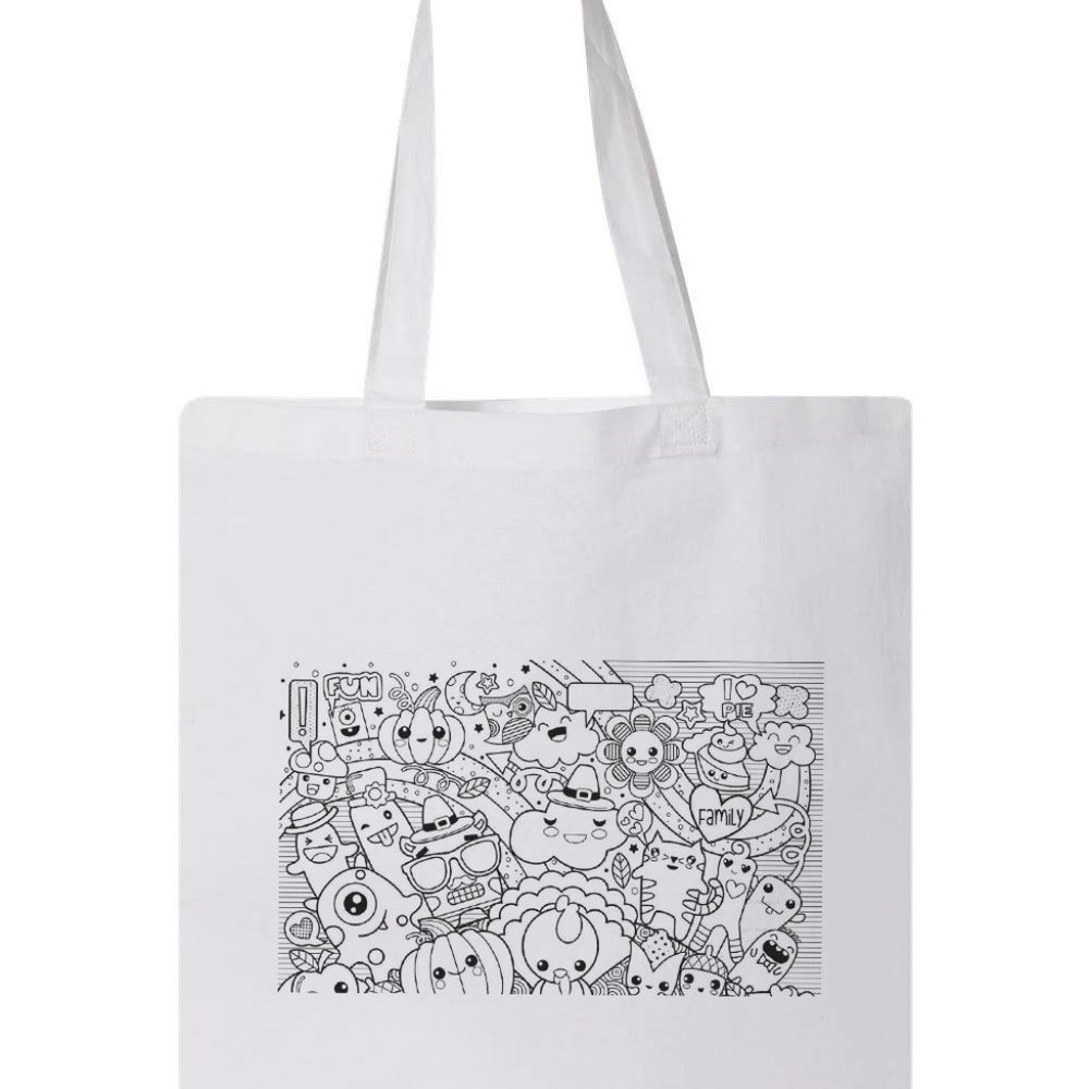 Fun Doodle Art Design Tote Bag - Gem